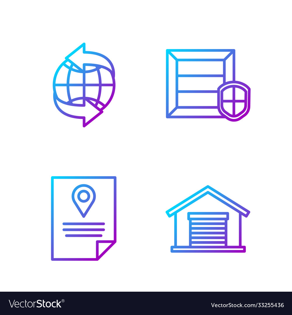 Set line warehouse document tracking marker Vector Image