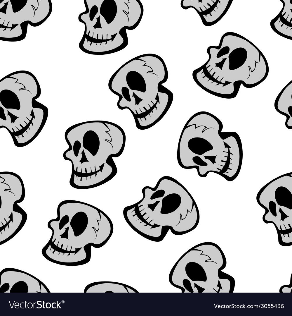 Skull seamless pattern Royalty Free Vector Image
