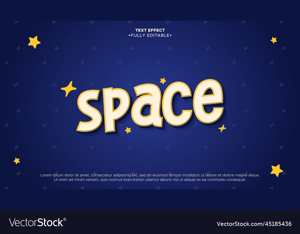 Space text effect Royalty Free Vector Image - VectorStock