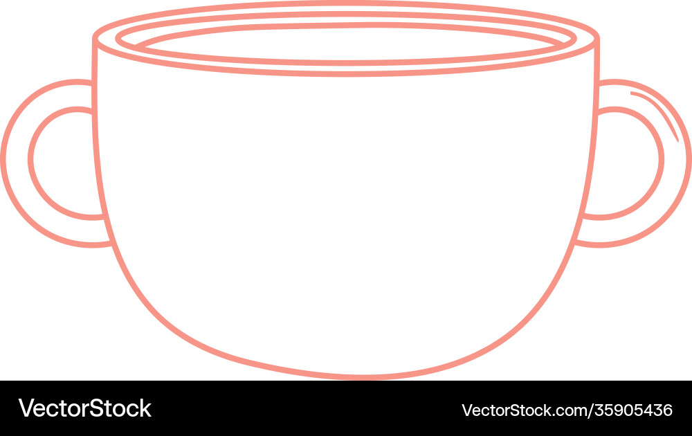 Tea and coffee cup with handles icon line style Vector Image