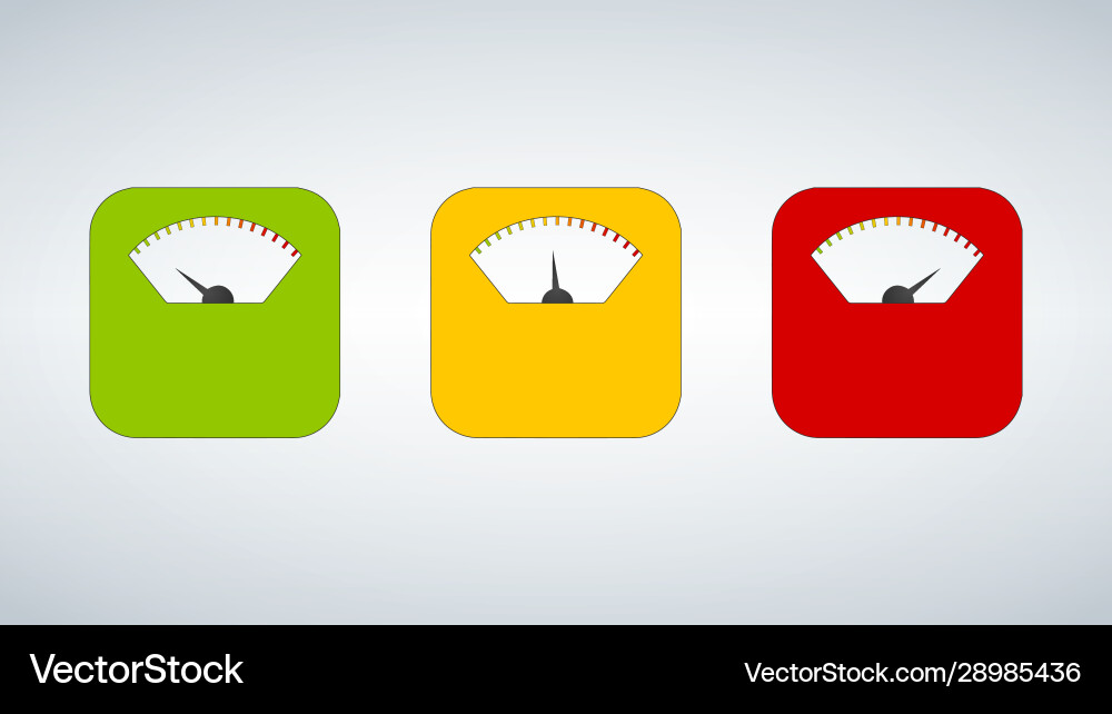 Three body weight scales scale measure Royalty Free Vector