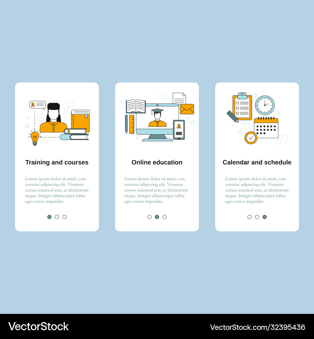 Training and courses online education calendar Vector Image