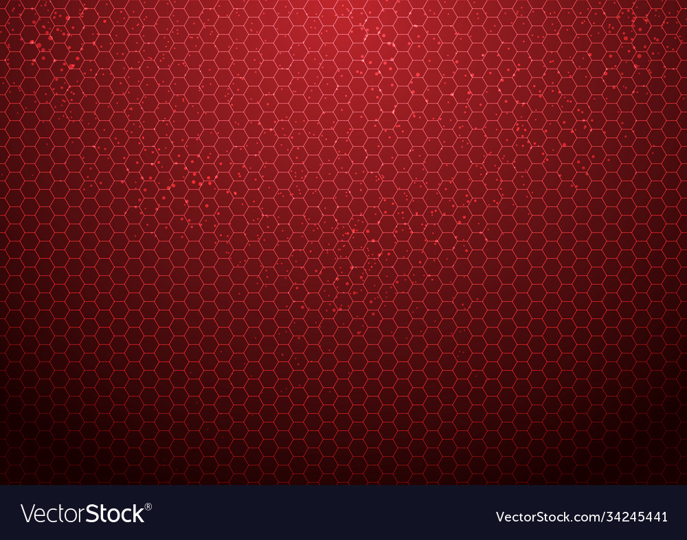 Abstract red hexagon pattern background with Vector Image