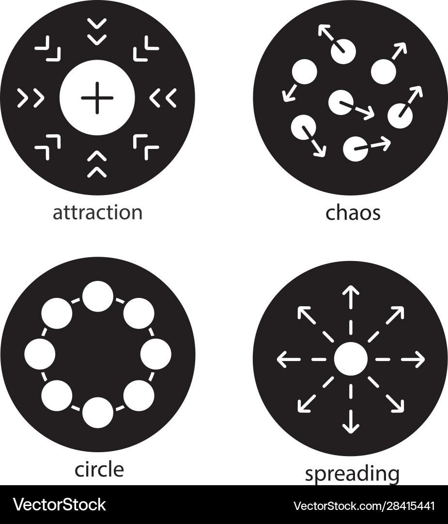 Abstract symbols glyph icons set Royalty Free Vector Image