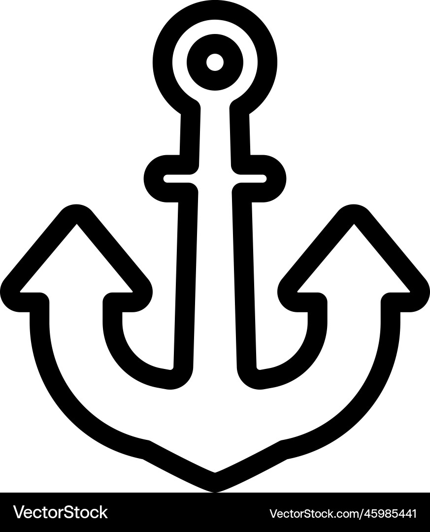 Anchor icon isolated on black icon symbol Vector Image