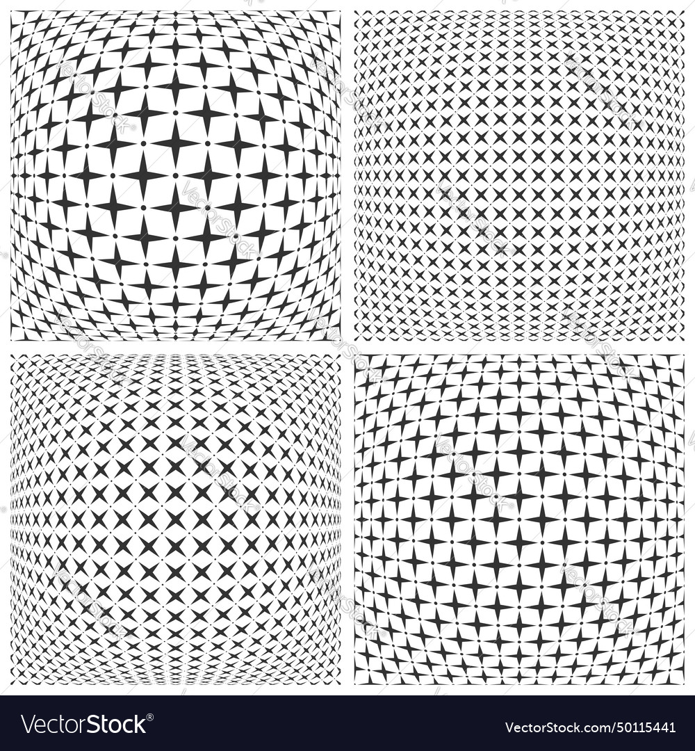 Convex patterns 3d illusion set Royalty Free Vector Image