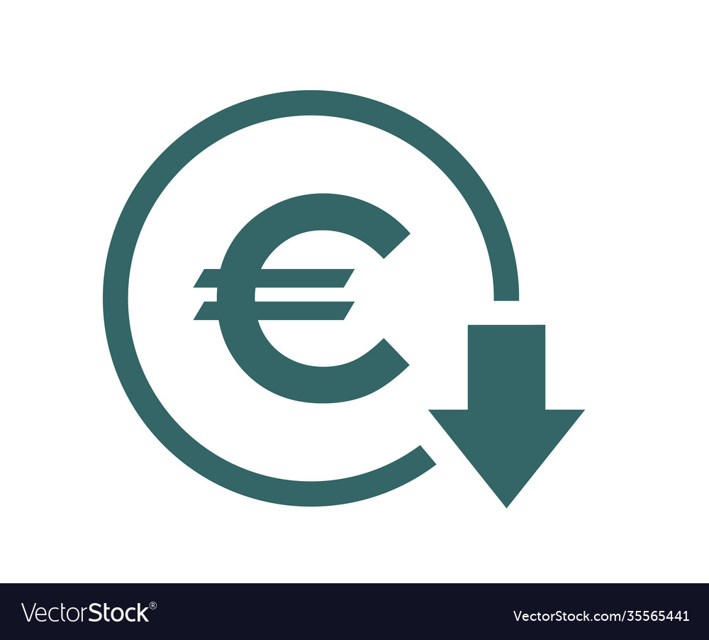 Cost reduction- decrease icon symbol image Vector Image
