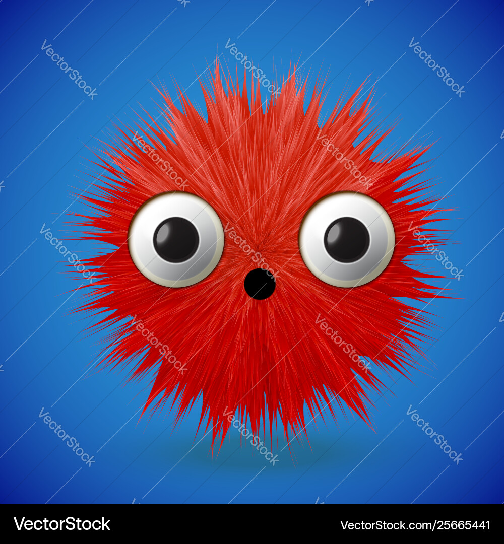 High-detailed 3d fur smiley emoticon Royalty Free Vector