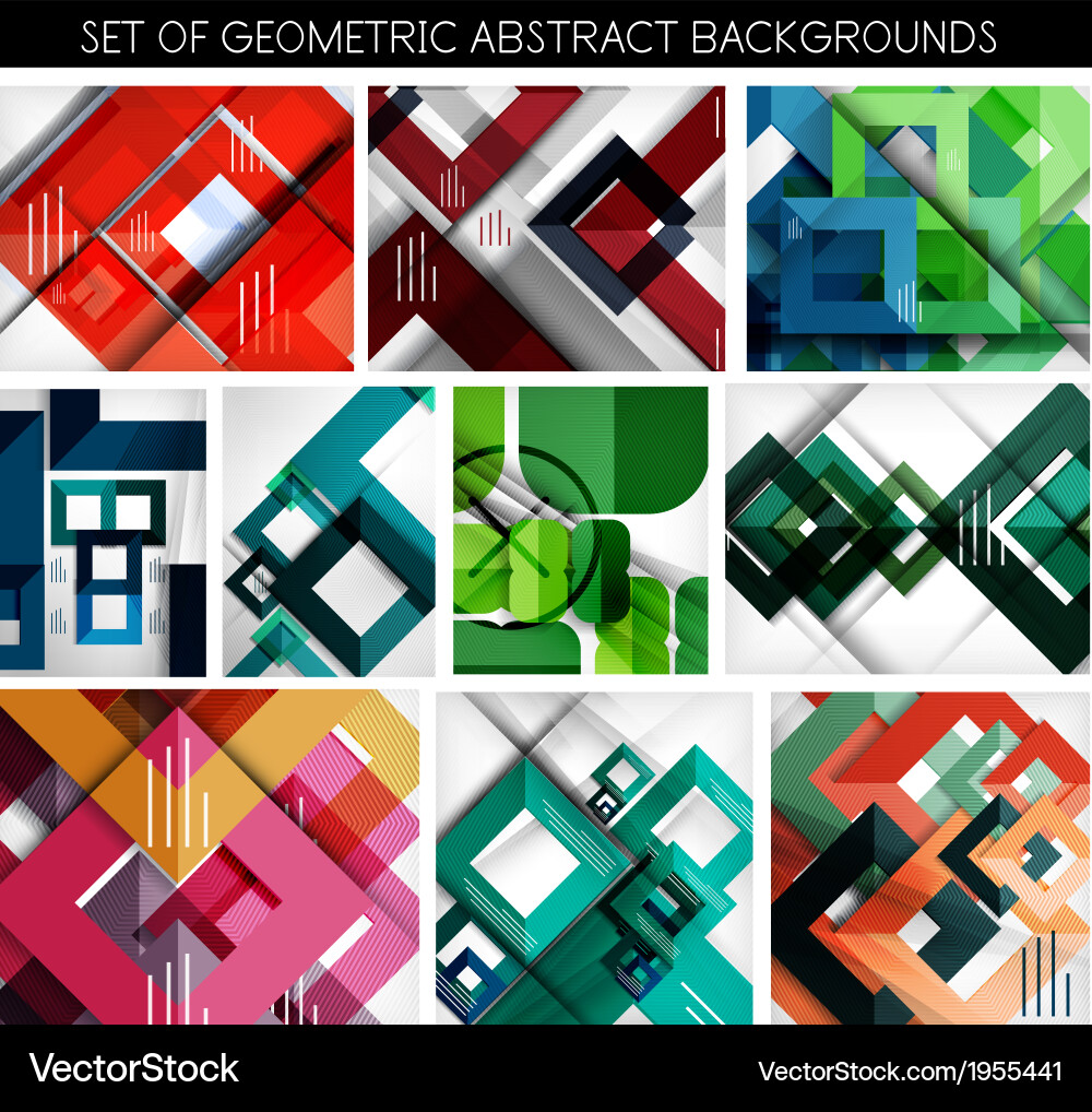Mega set of paper geometric backgrounds Royalty Free Vector