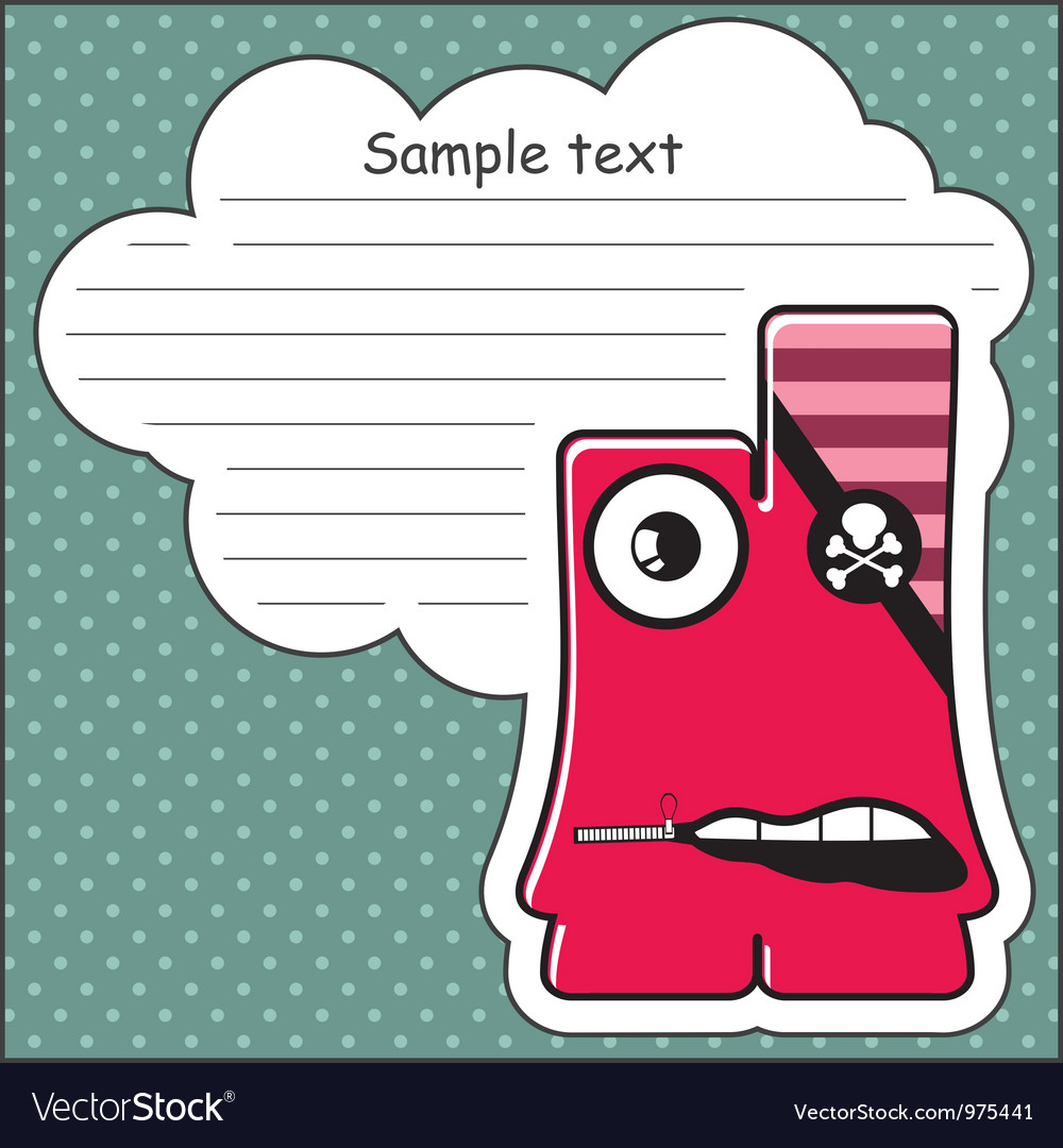 Monster with message cloud Royalty Free Vector Image