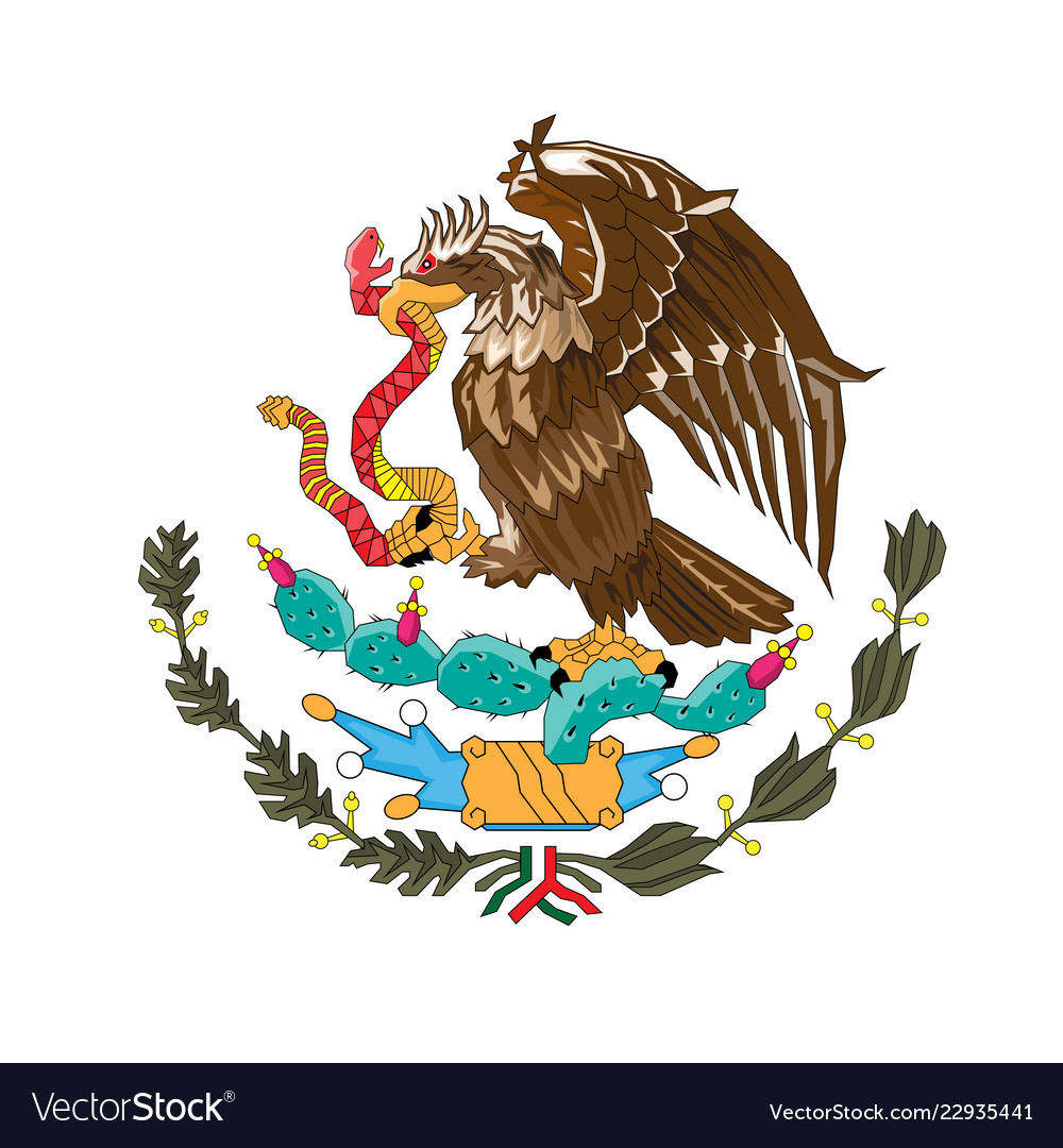 National mexico coat arms mexico Royalty Free Vector Image