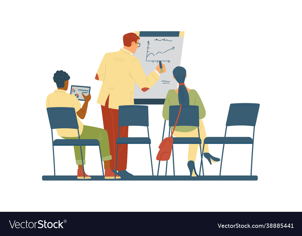 Rear view backs young people sitting on chairs Vector Image Rear view backs young people sitting on chairs Vector Image