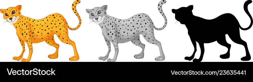 Set of tiger character design Royalty Free Vector Image