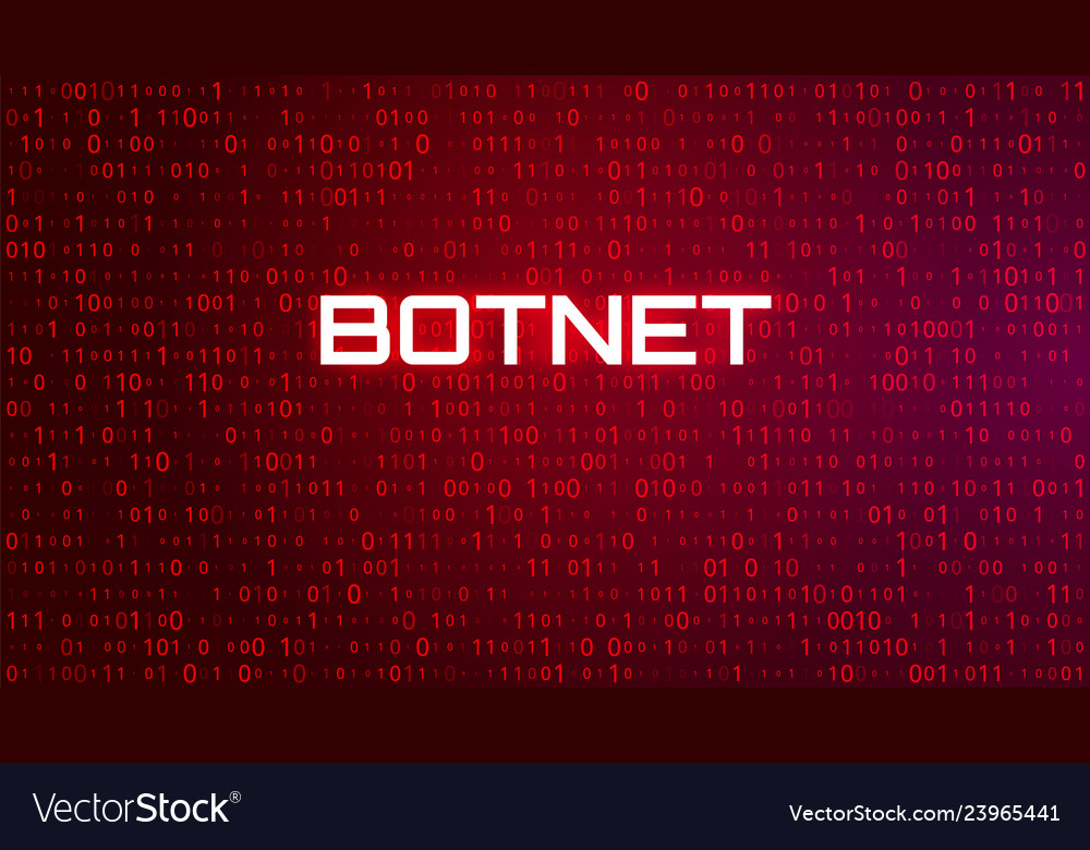 Tech binary code red background botnet attack Vector Image