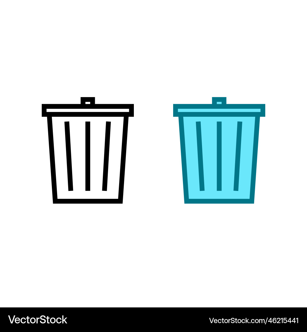 Trash can logo icon colorful and outline Vector Image