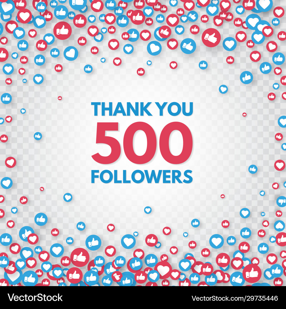 500 Followers Celebration Banner Royalty Free Vector Image