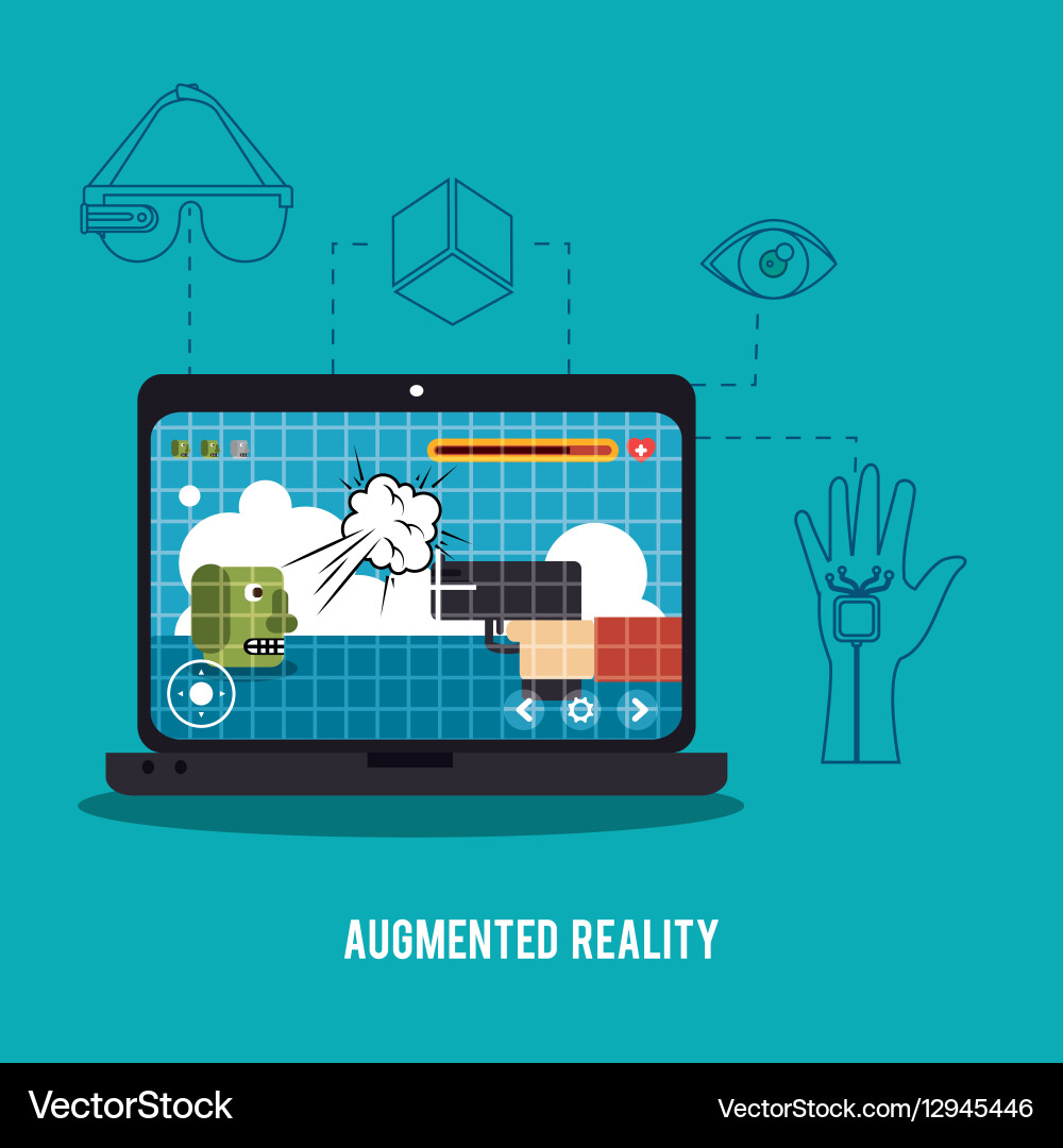 Augmented reality technology icon Royalty Free Vector Image
