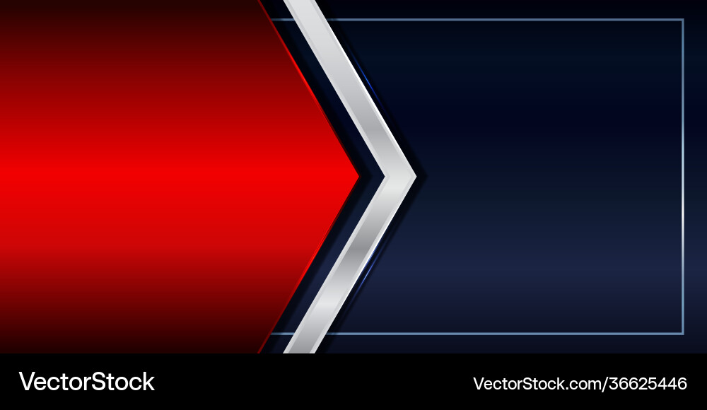 Banner template red shiny and silver metallic Vector Image