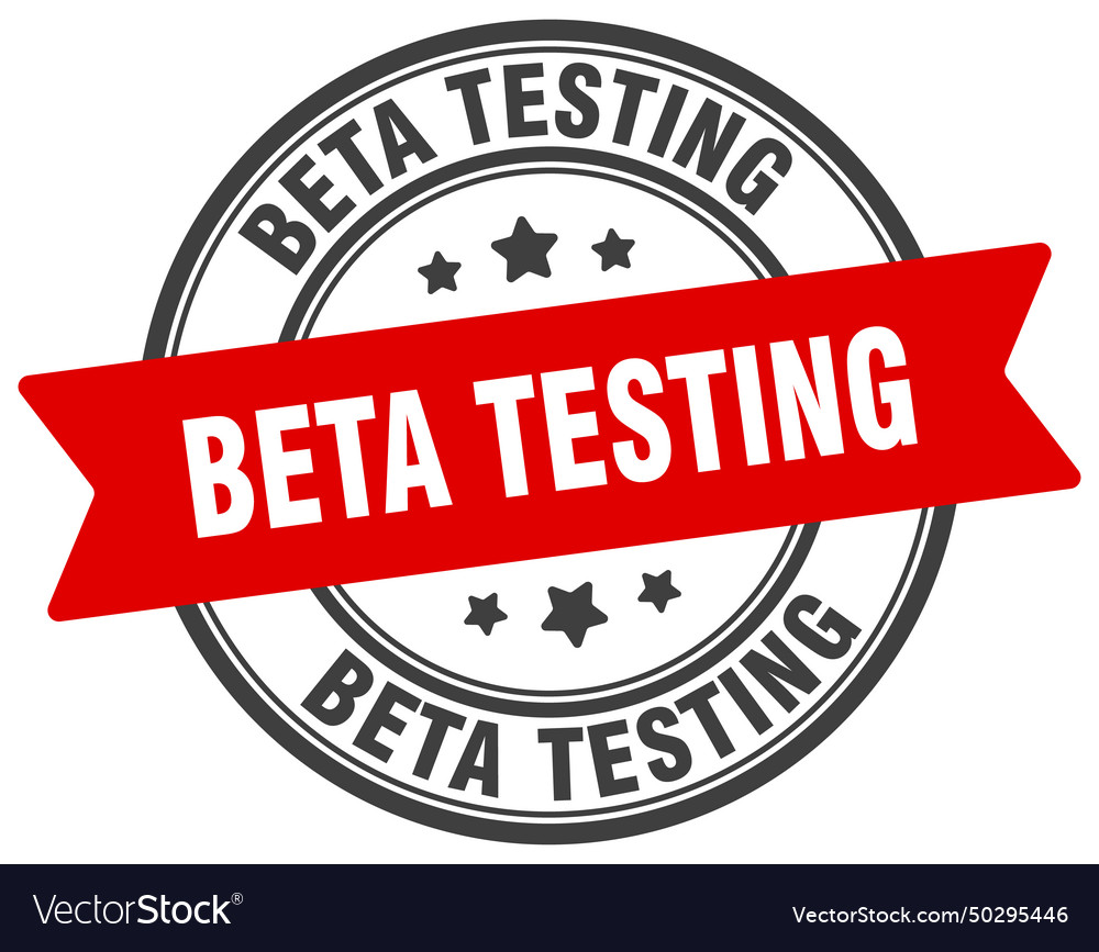 Beta testing stamp label Royalty Free Vector Image