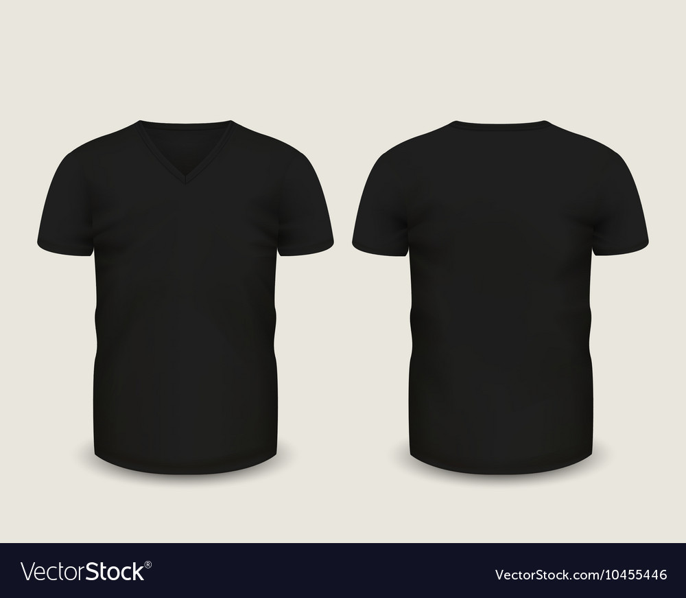 Black V neck Shirts Template Royalty Free Vector Image