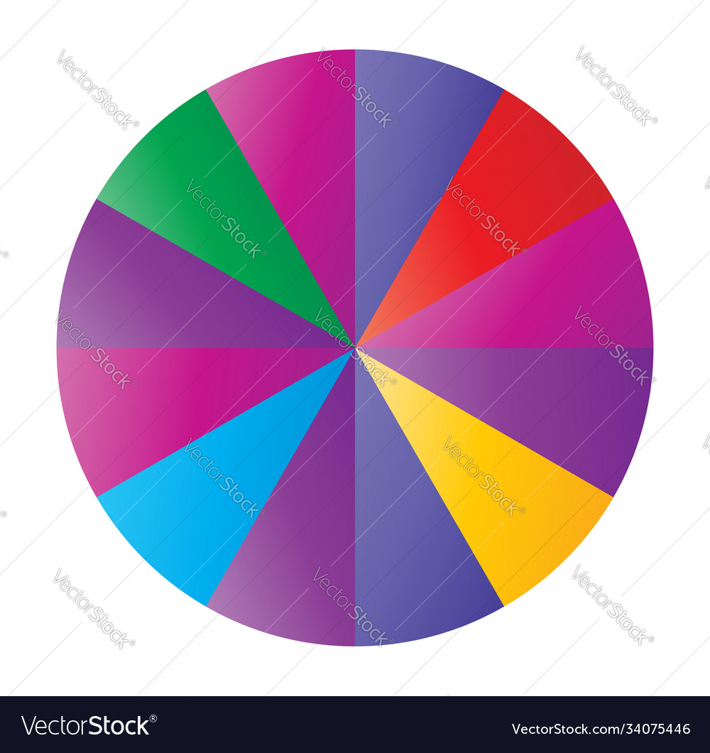 Circle pie chart diagram icon from 2 to 20 Vector Image