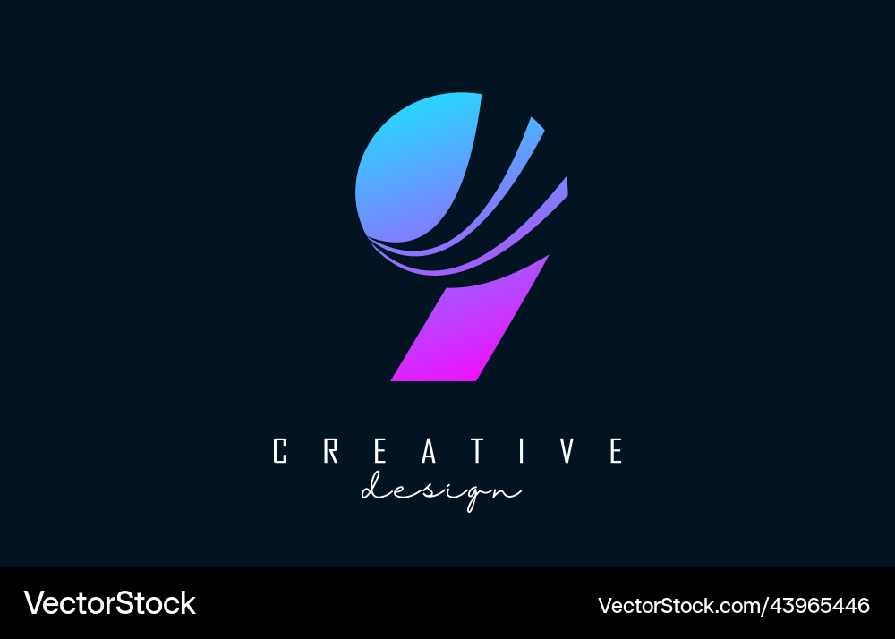 Colorful creative number 9 logo with leading Vector Image