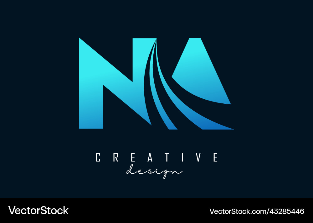 Creative blue letters na n a logo with leading Vector Image