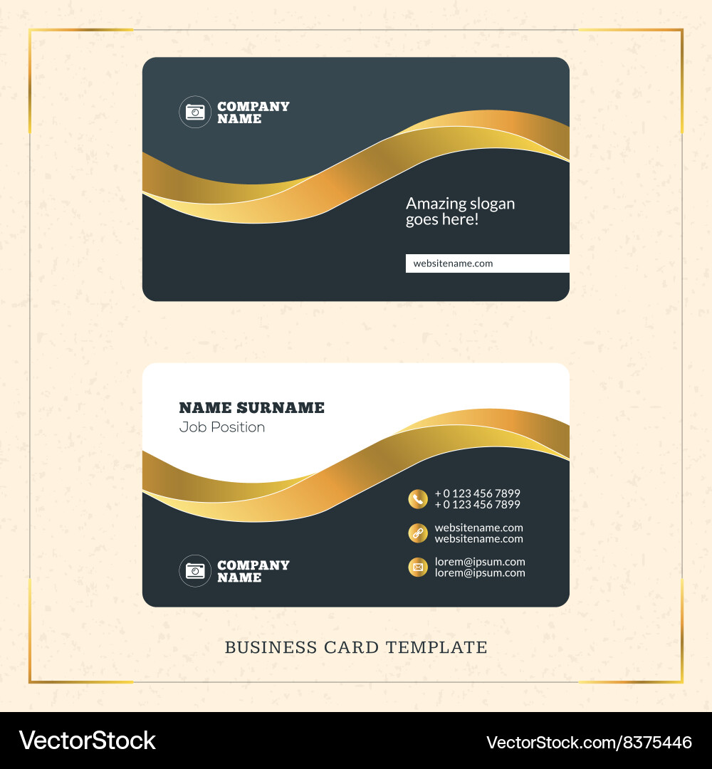 Creative golden business visiting card design Vector Image