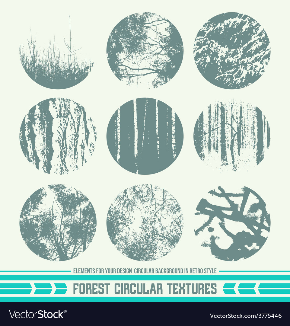 Forest circular textures Royalty Free Vector Image