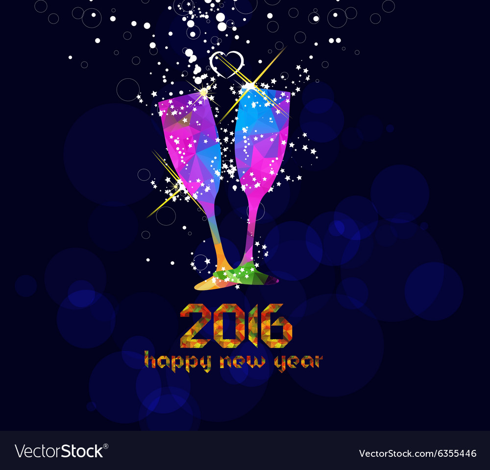 Happy new year 2016 greeting card or poster design