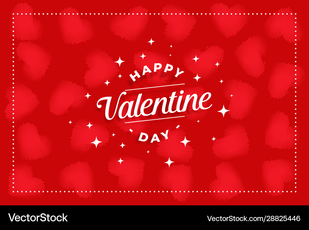 Happy valentines day red hearts pattern banner Vector Image