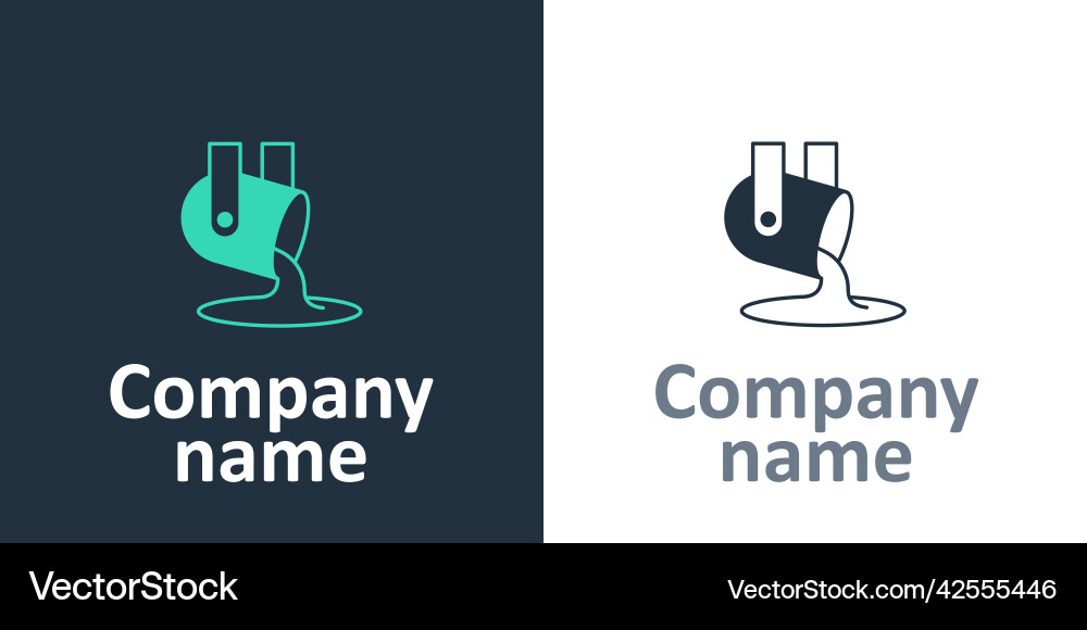 Logotype molten gold being poured icon isolated Vector Image