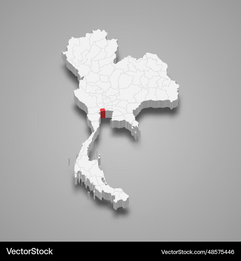 Samut sakhon province location thailand 3d map Vector Image