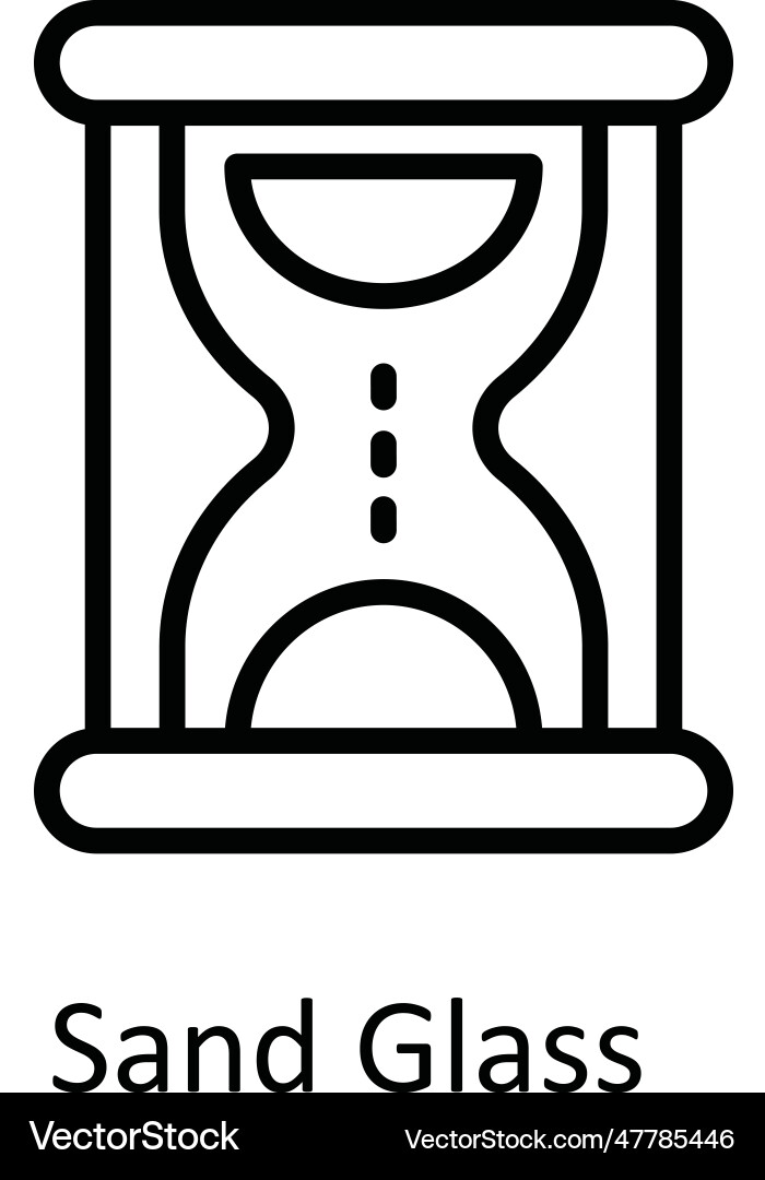 Sand glass outline icon design Royalty Free Vector Image