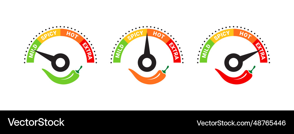 Spice level scale food spiciness indicator spicy Vector Image