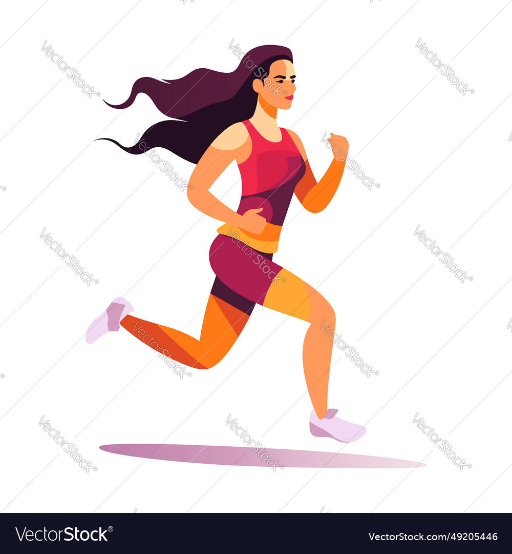 Woman running Royalty Free Vector Image - VectorStock
