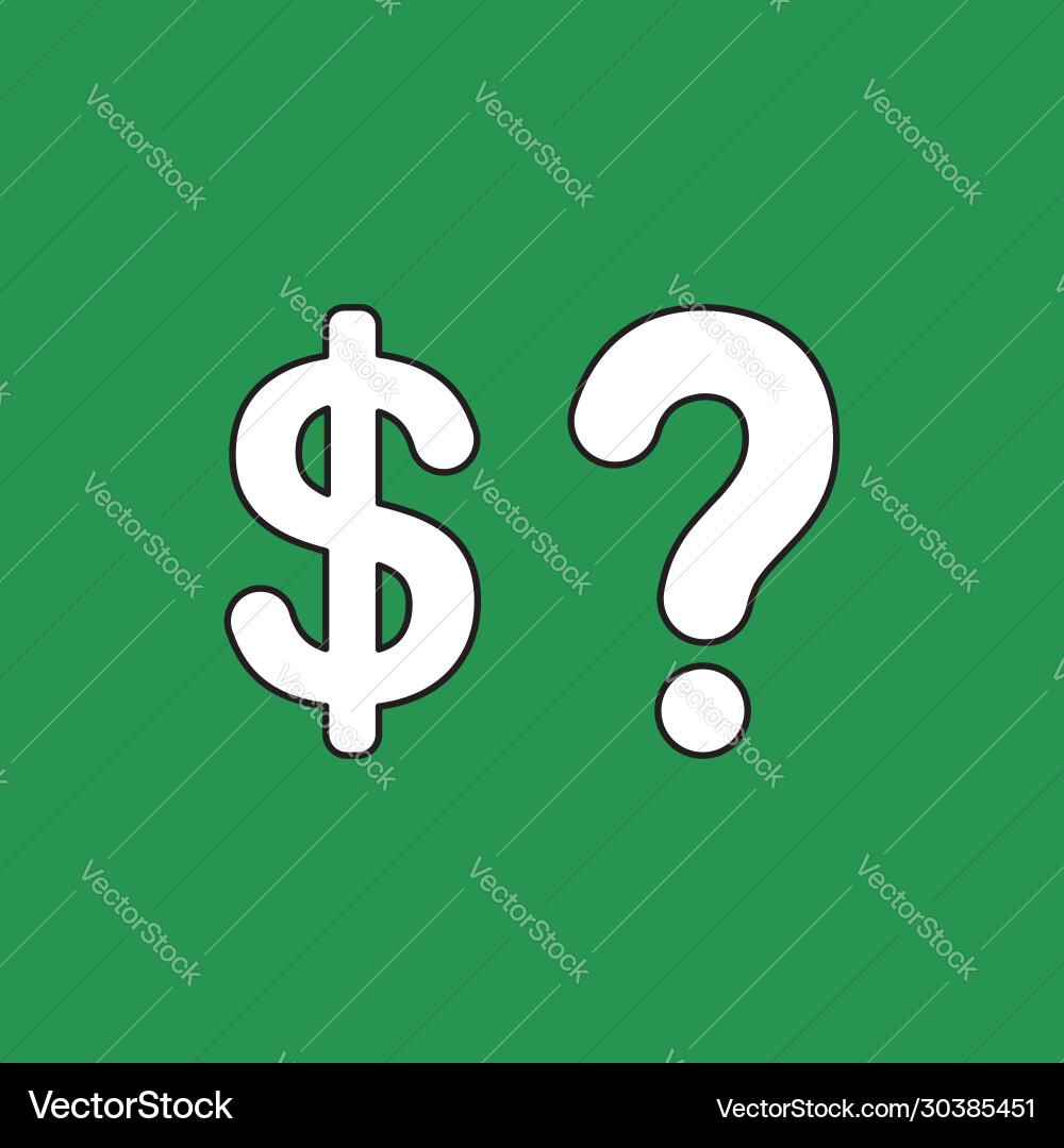 Concept dollar money symbol with question mark Vector Image