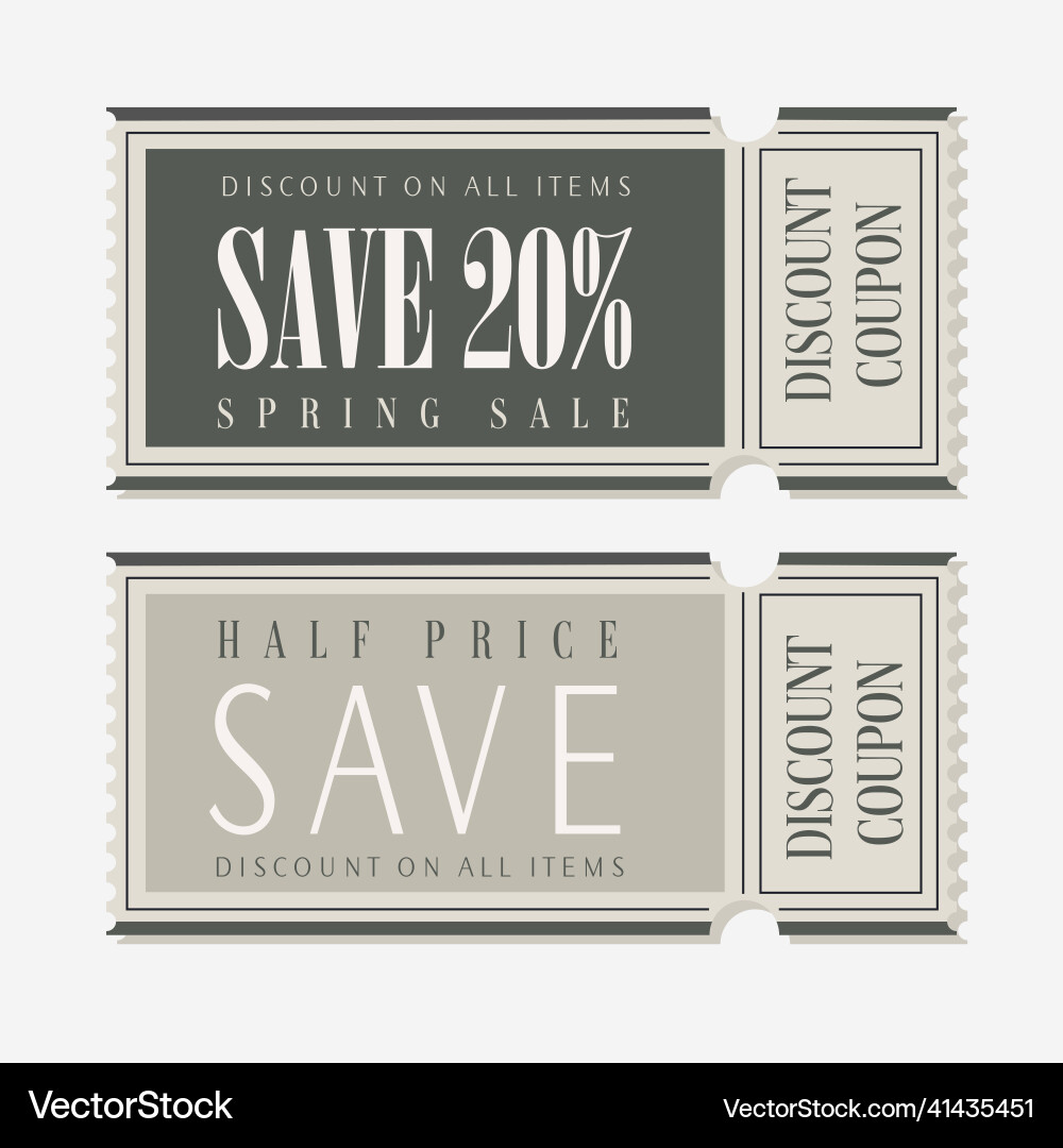 Coupon discount vintage design Royalty Free Vector Image