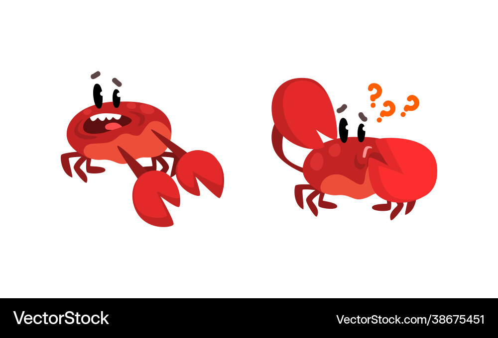 Cute crab characters activity set amusement sea Vector Image