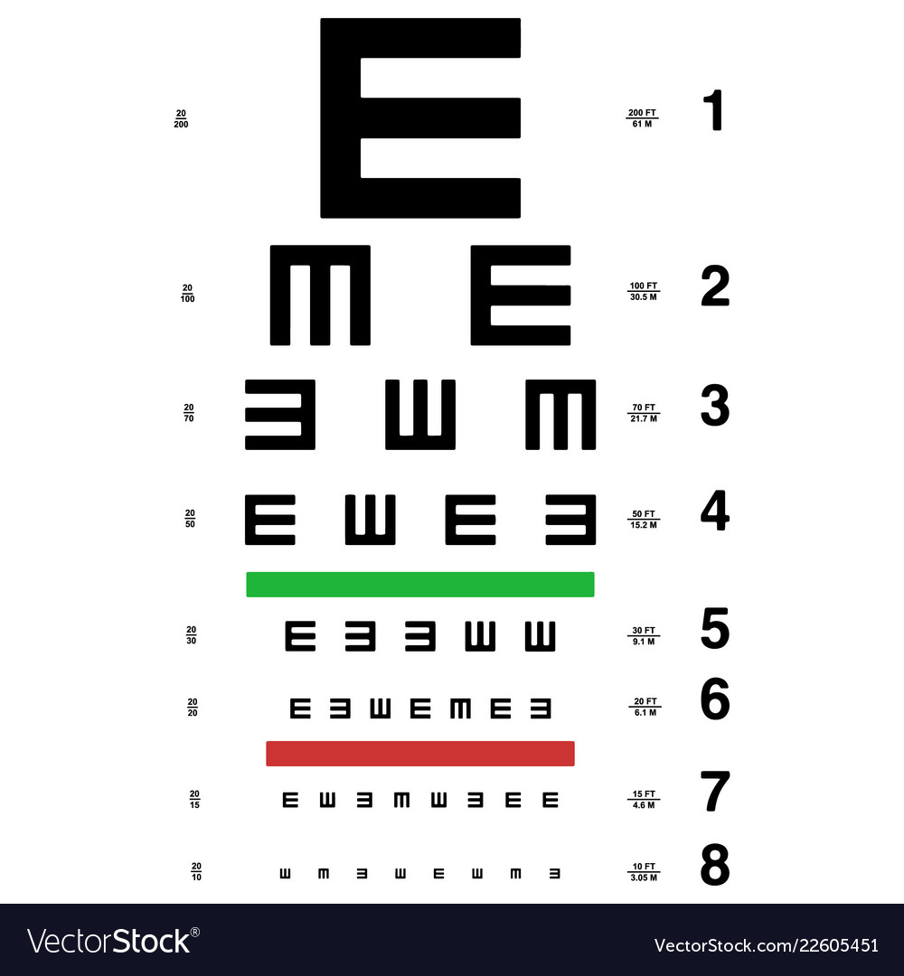 Eye Test Chart Royalty Free Vector Image VectorStock
