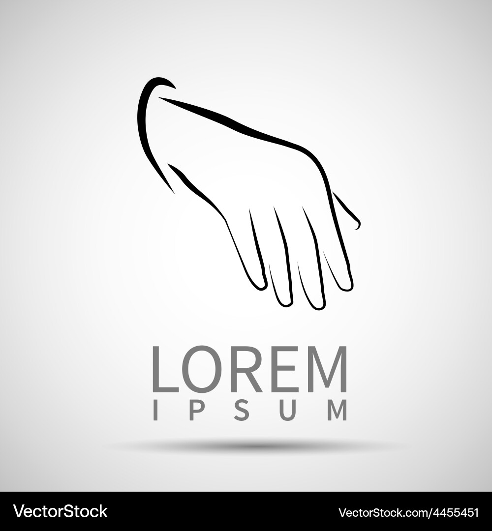 Hand concept white sign symbol icon Royalty Free Vector