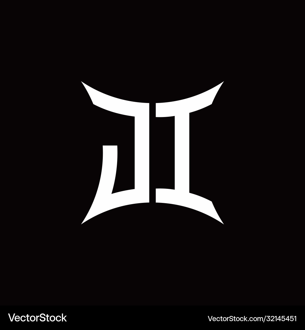 Ji monogram logo with sharped shape design Vector Image