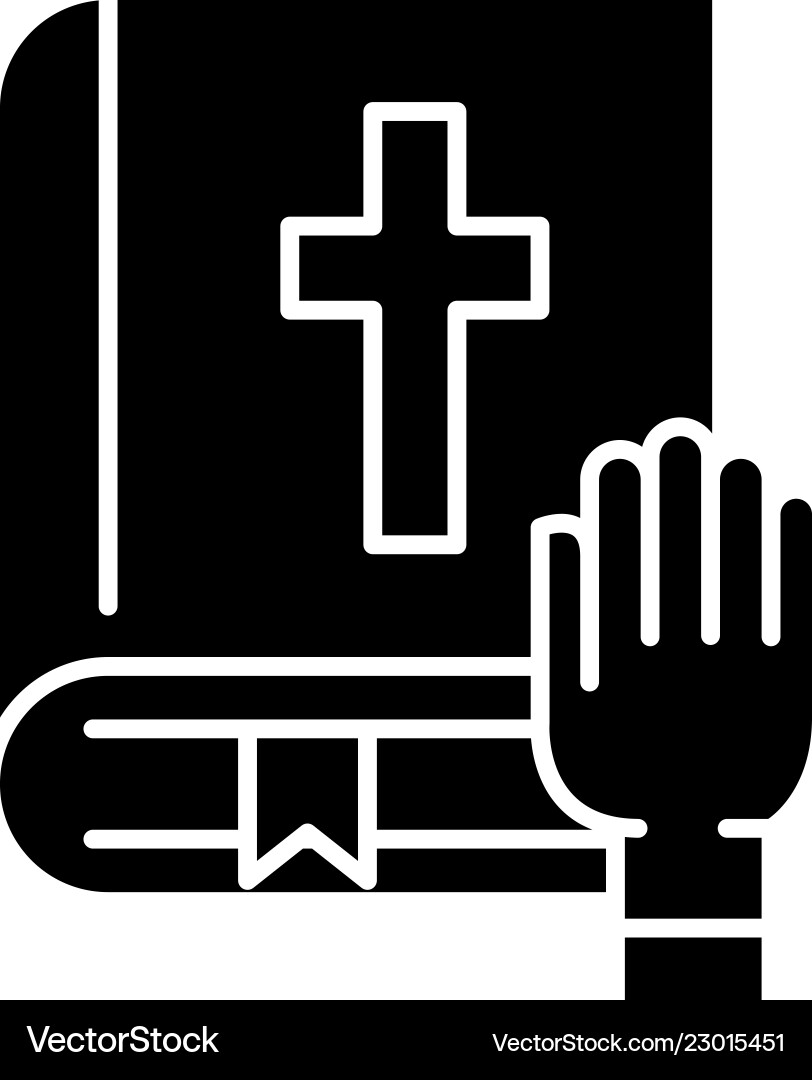 Oath black icon sign on isolated Royalty Free Vector Image