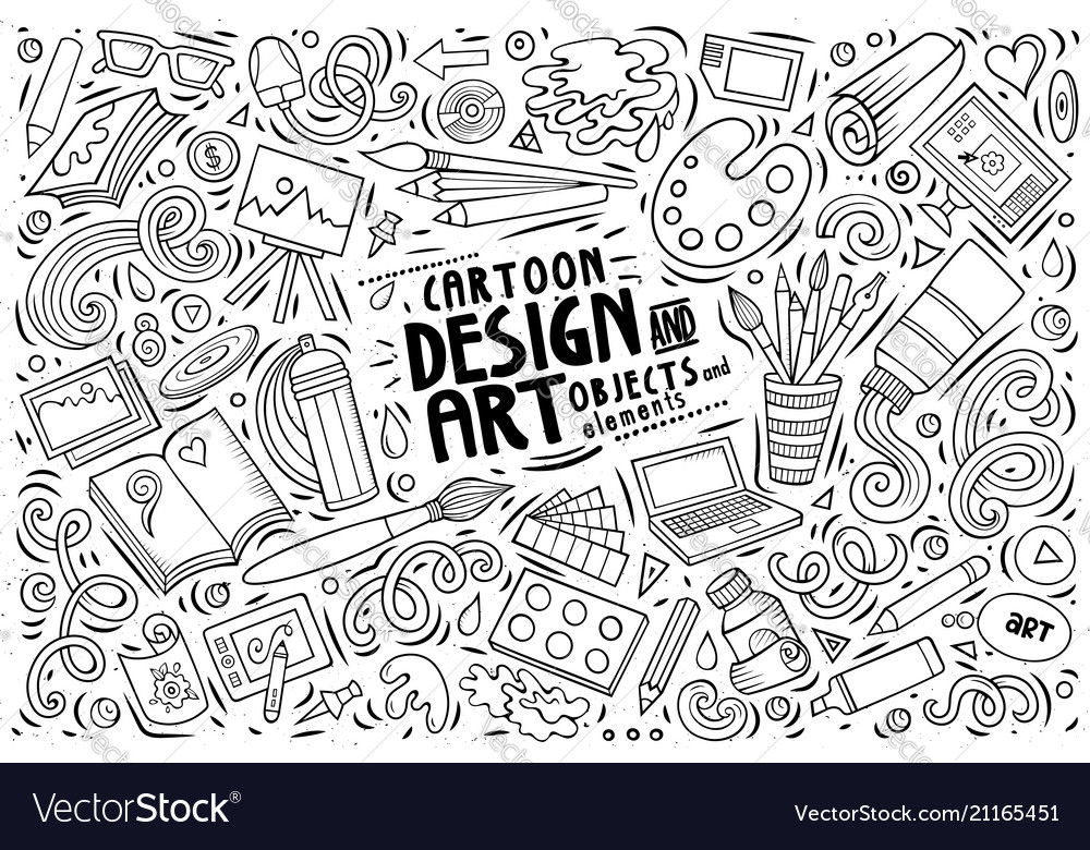 Set design theme items Royalty Free Vector Image