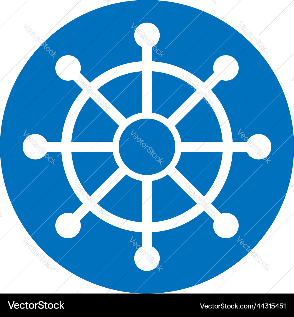 Ship wheel on a white background Royalty Free Vector Image