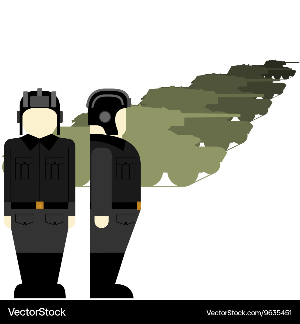 Soviet tankers of world war ii Royalty Free Vector Image