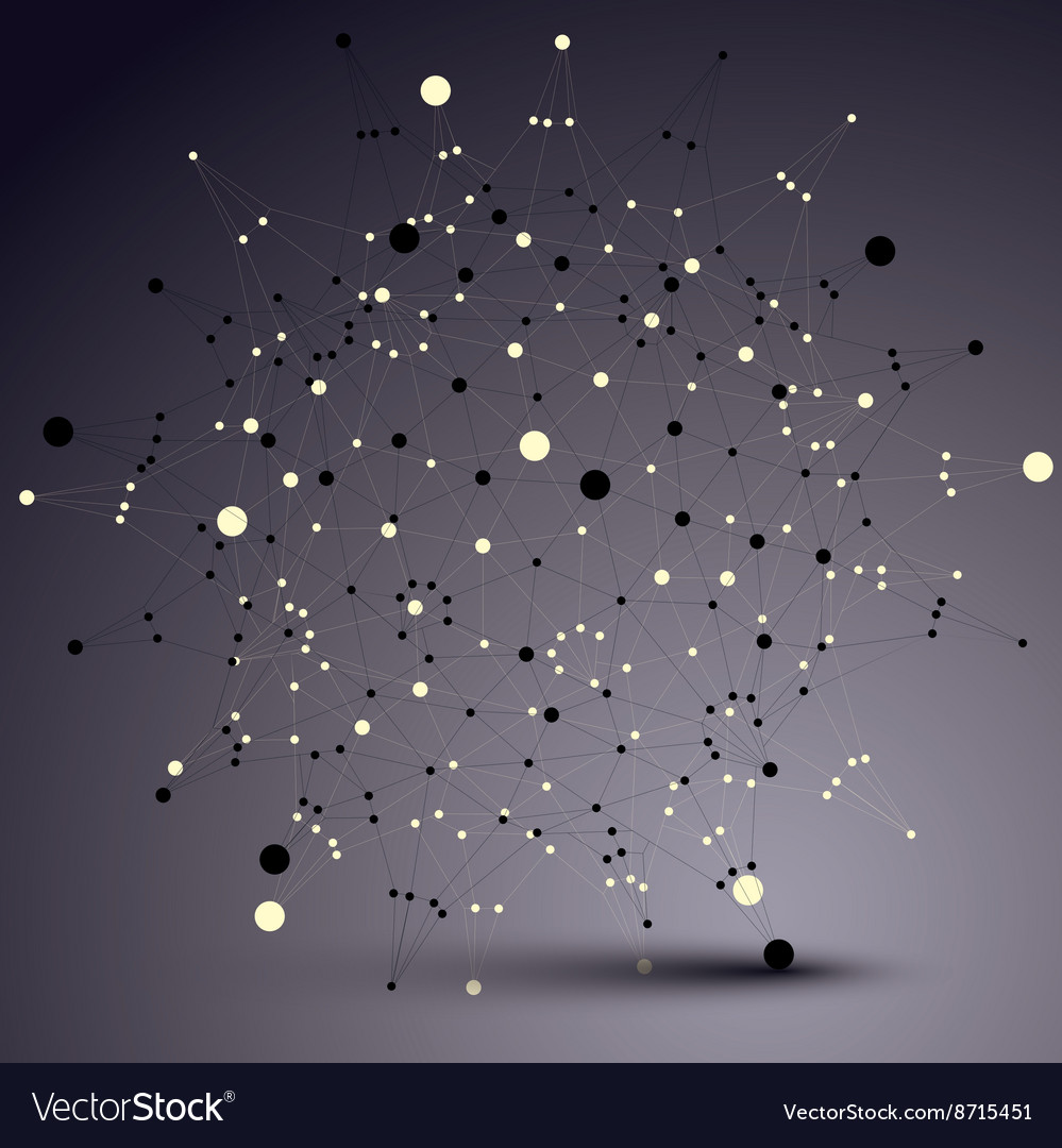 Spatial monochrome digital object 3d technology Vector Image