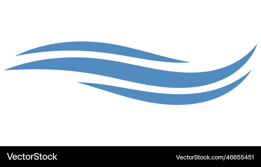 Swoosh wave shape icon line logo wavy river Vector Image