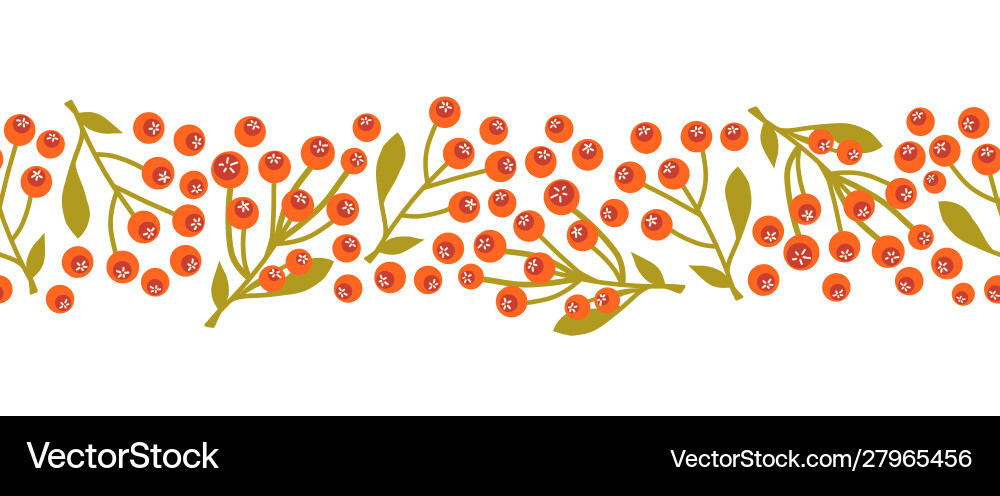 Christmas mistletoes seamless border Royalty Free Vector