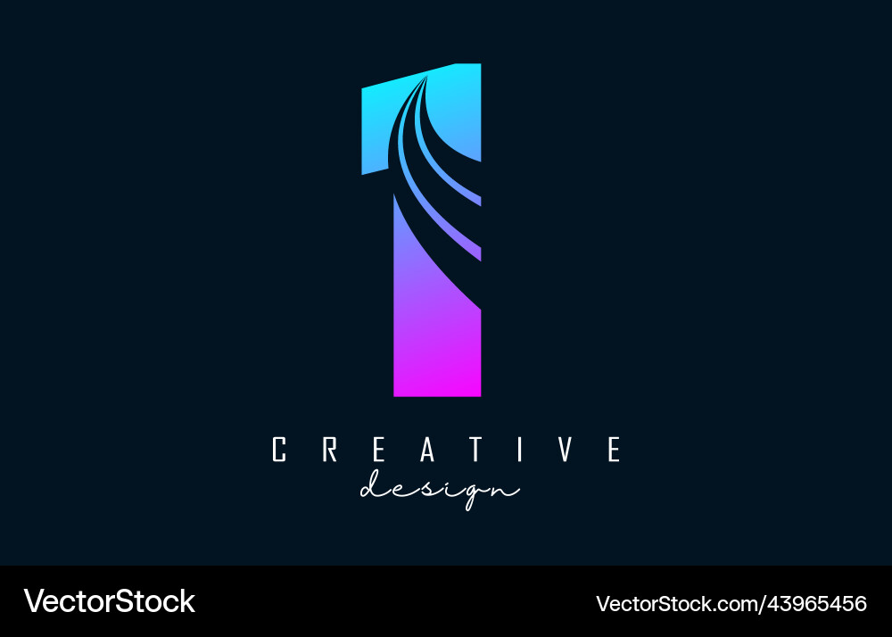 Colorful creative number 1 logo with leading Vector Image